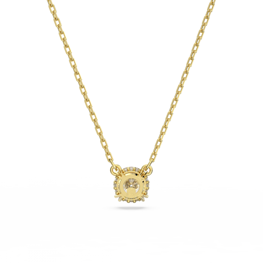 Pingente Swarovski Constella Lapidação Redonda Branco Lacado a Dourado ...
